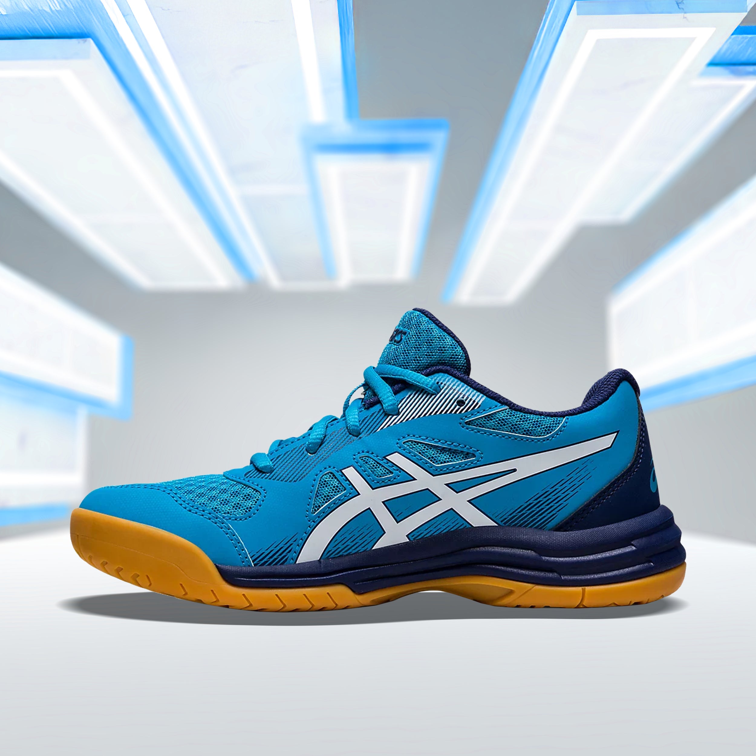 Buy now Asics Upcourt 5 Badminton Shoes - Island Blue/White – InstaSport