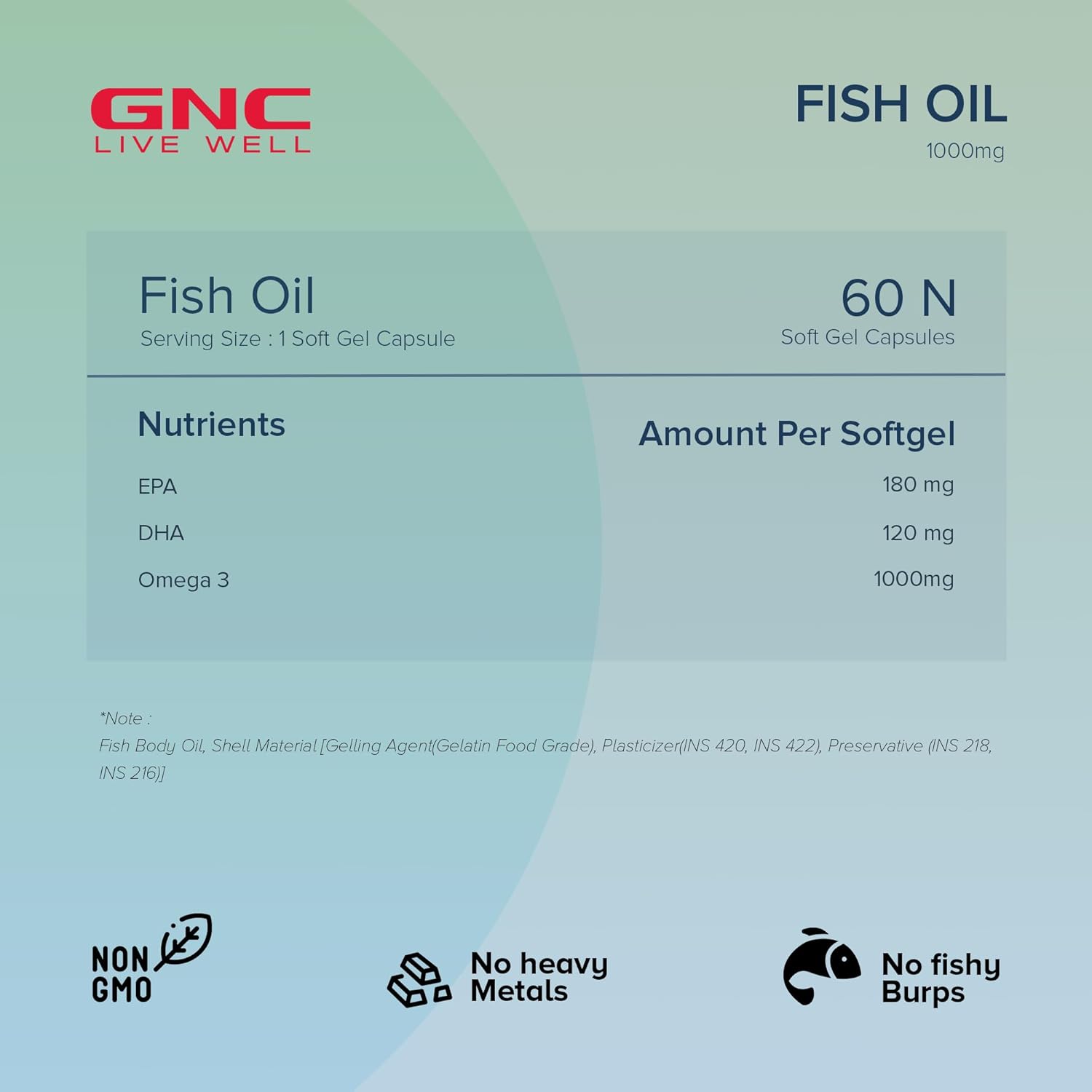 Buy Now GNC Fish Oil 1000mg Omega-3 - InstaSport